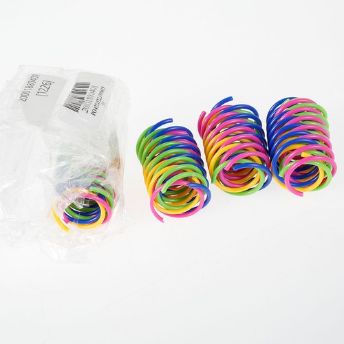 Cat Spring Toys 16pcs Colorful Cat Coil Toy Durable Plastic Spiral ...
