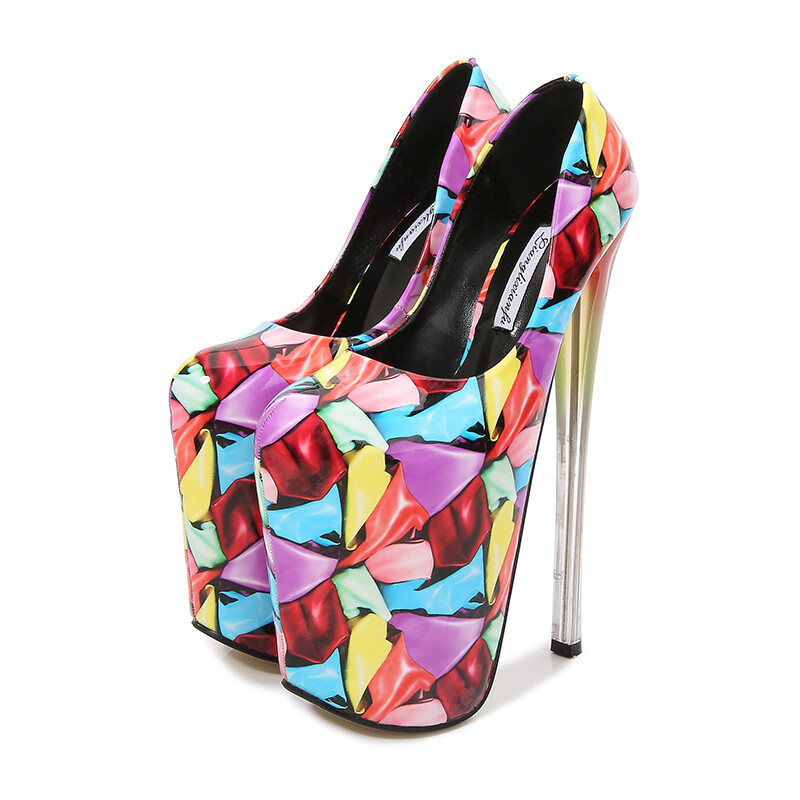 Glamous Colorful 22 cm Super High Pumps Drag Queen Heels Platform Trans ...