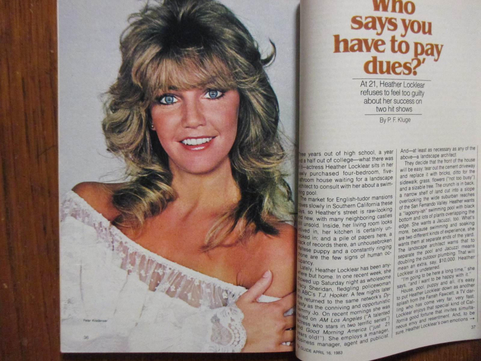 April--1983 TV Guide(HEATHER LOCKLEAR/RENE AUBERJONOIS/BENSON/T.J ...