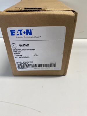 GHB3030 EATON 3-Pole 30Amp 480V Circuit Breaker New In The Box | eBay