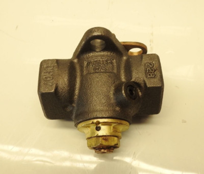 1" Mueller H-11175, FIP Gas Meter Valve Black Iron Body Brass Lockwing ...