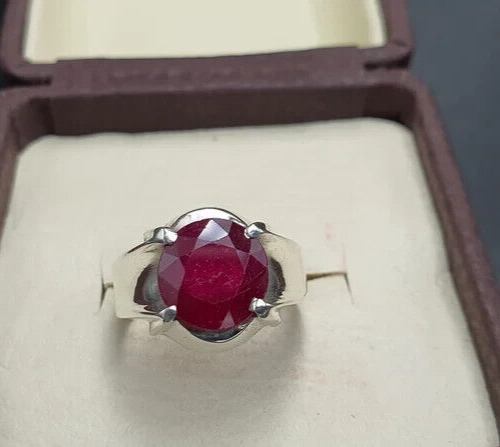 Natural Ruby Ring For Men 925 Sterling Silver Yakoot Ring Real Ruby ...
