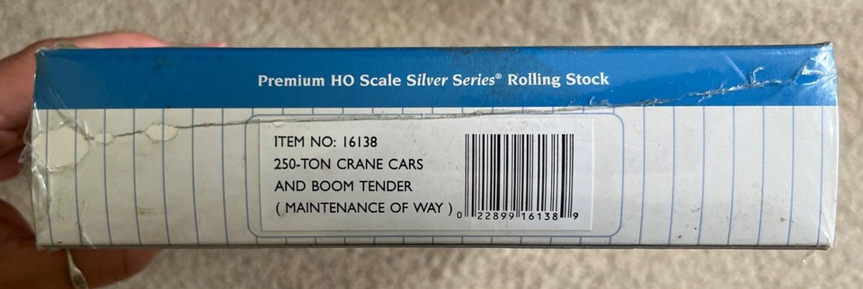 NEW Bachmann Silver Series HO Maintenance Of Way Wrecking Crane & Boom ...