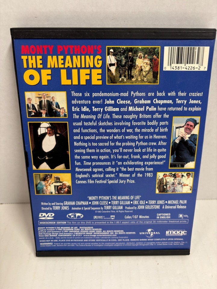 Monty Python's the Meaning of Life (DVD, 1983) 25192894329| eBay