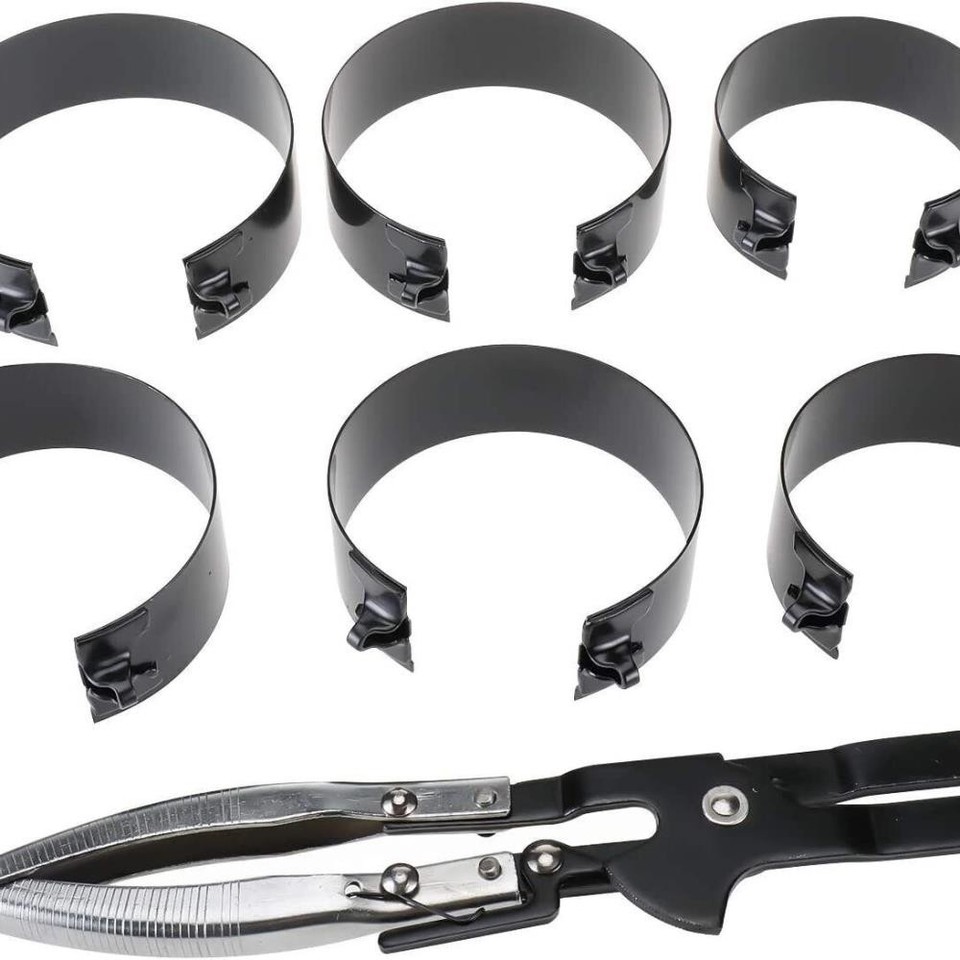 Piston Ring Compressor Kit Cylinder Installer with 1 PC Plier & 6 Bands ...