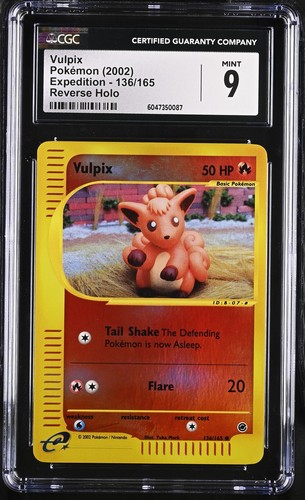CGC 9 MINT Vulpix 2002 Expedition 136/165 Reverse Holo Pokemon Card psa ...