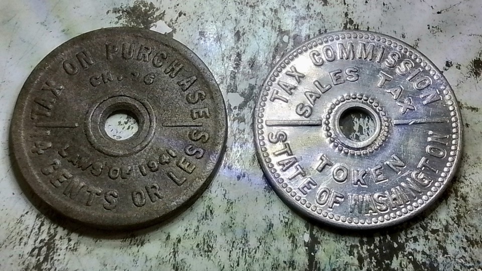 (Sept25) Old And New Washington State Tax Tokens 1941 (14 Cent) & One ...