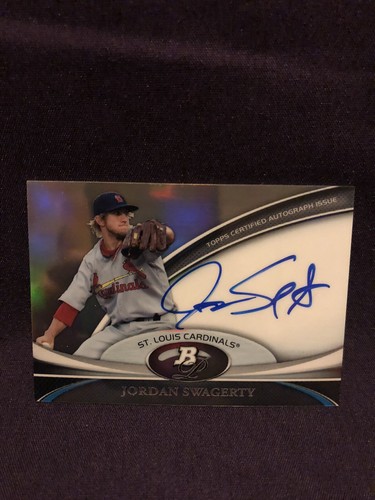 2011 Bowman Platinum Prospect Jordan Swagerty #BPA-JSW Auto signature ...