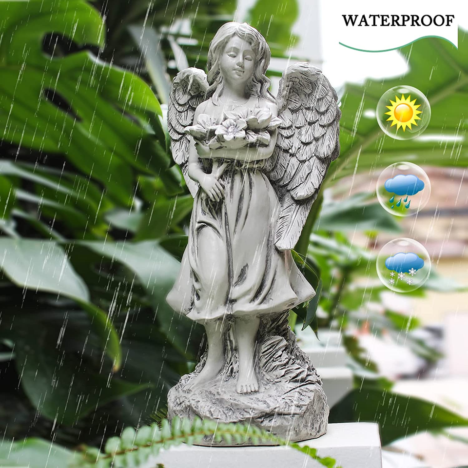 Outdoor Angel Decor,Solar Angel Statuedecor for Patio Lawn | eBay