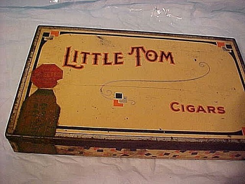 Vintage Little Tom Cigars Lithographed Tin Box Advertising - Little Tom ...