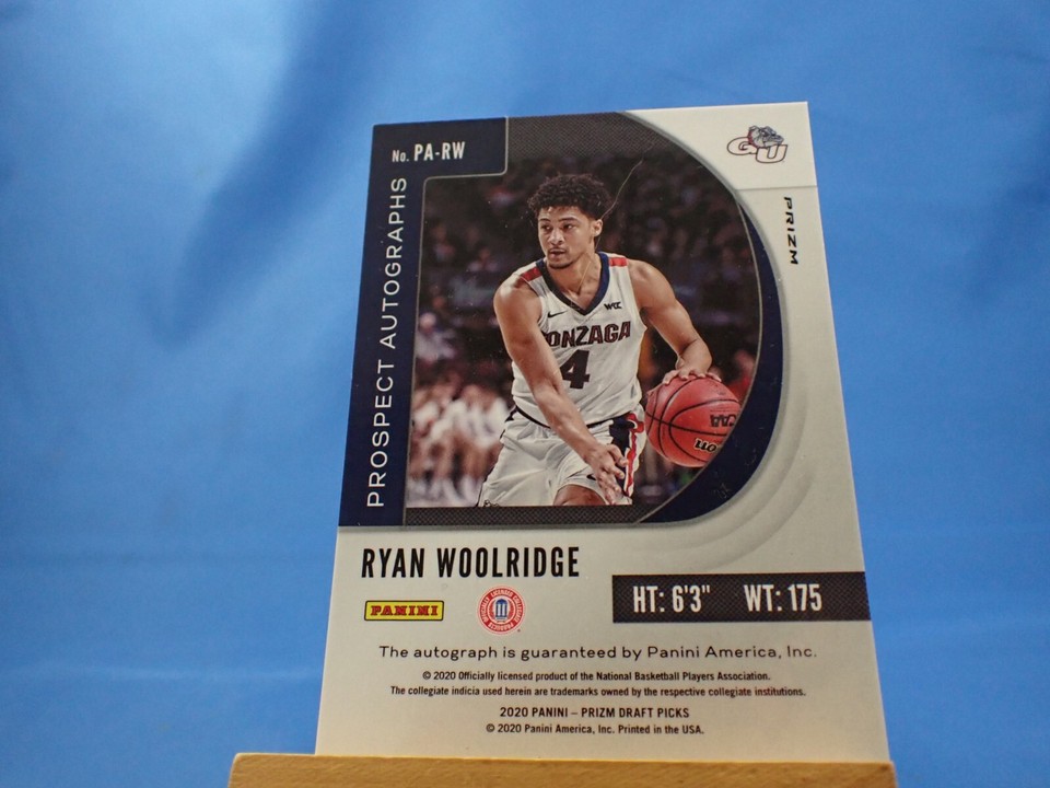 Ryan Woolridge Prizm Draft Picks 2020 Prospect Autograph Auto Red Ice ...