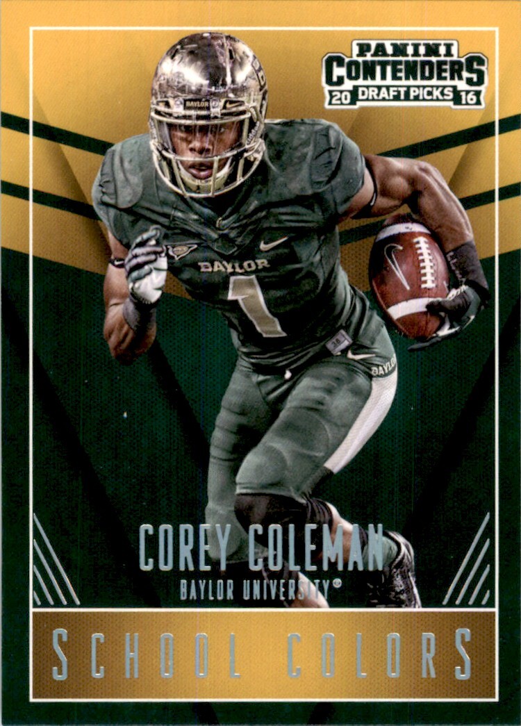 2016 Panini Contenders Draft Picks School Colors Corey Coleman Baylor ...