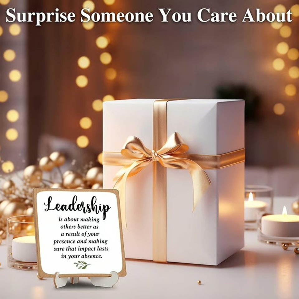 5" Sign Gift - Leadership Definition - Leadership Gifts Wooden Plaque ...