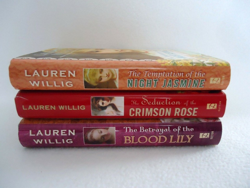 Lauren Willig Books Pink Carnation Series 4 5 6 HC Rose Jasmine Lily ...