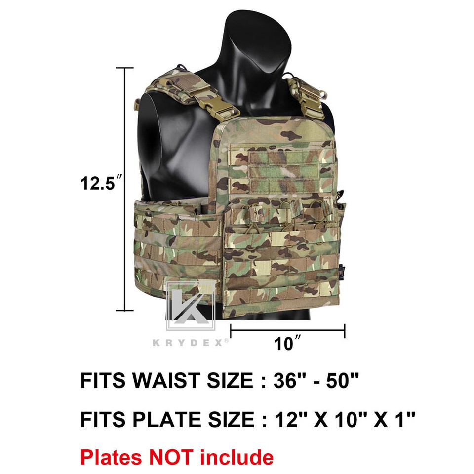KRYDEX Plate Carrier Tactical Heavy Duty Vest Magazine Pouch MOLLE ...