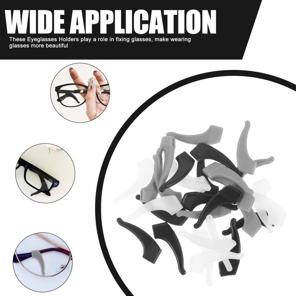 15 Pairs Silicone Glasses Ear Grips Non Skid Comfortable Eyeglasses Ear ...