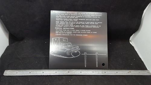 M715 MILITARY SHELTER GROUNDING DATA PLATE GENERATOR ANTENNA 105329-501 ...