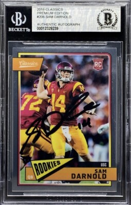 Sam Darnold USC 2018 Classics Premium Edition Autographed Rookie Card ...