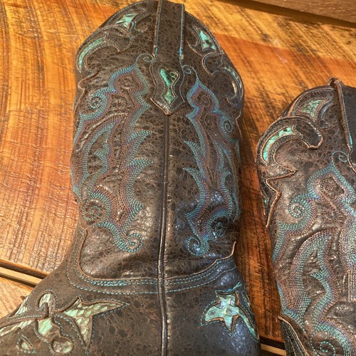 Women’s Stetson’s Boots Python Shade Blue/Turquoise, DK Brown L/Black ...