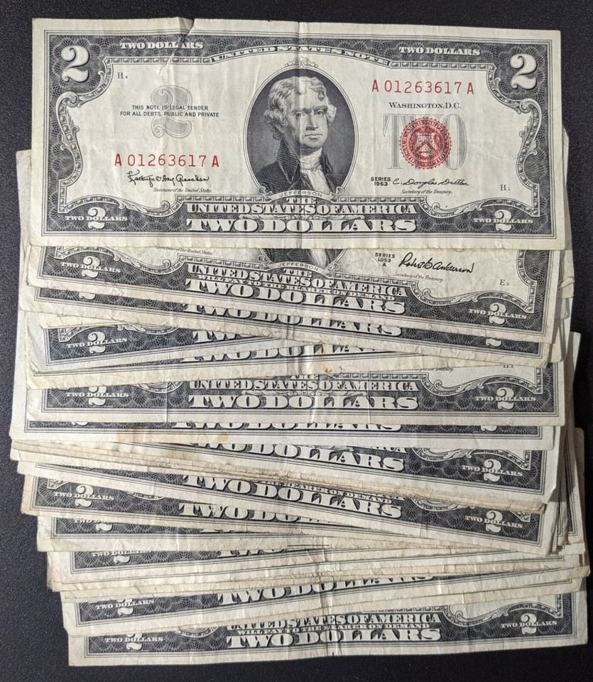 One U.S. $2 Two Dollar Red Seal Very Well Circulated | eBay