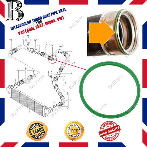 Turbo Intercooler Hose Pipe Seal O-Ring for VW Volkswagen 43.95mm ...