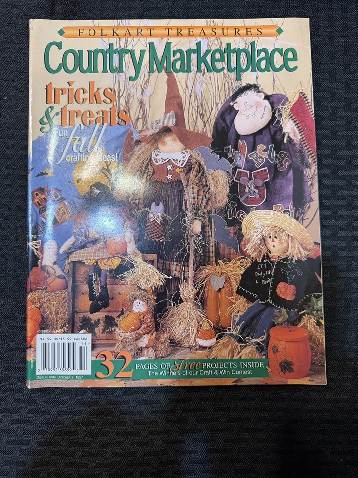 Country Marketplace Magazine Folkart Treasures 1997 Tricks & Treats for ...