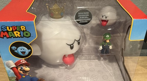 Super Mario GLOWING KING BOO Figure Toy Diorama Set New Jakks 2024 2.5 ...