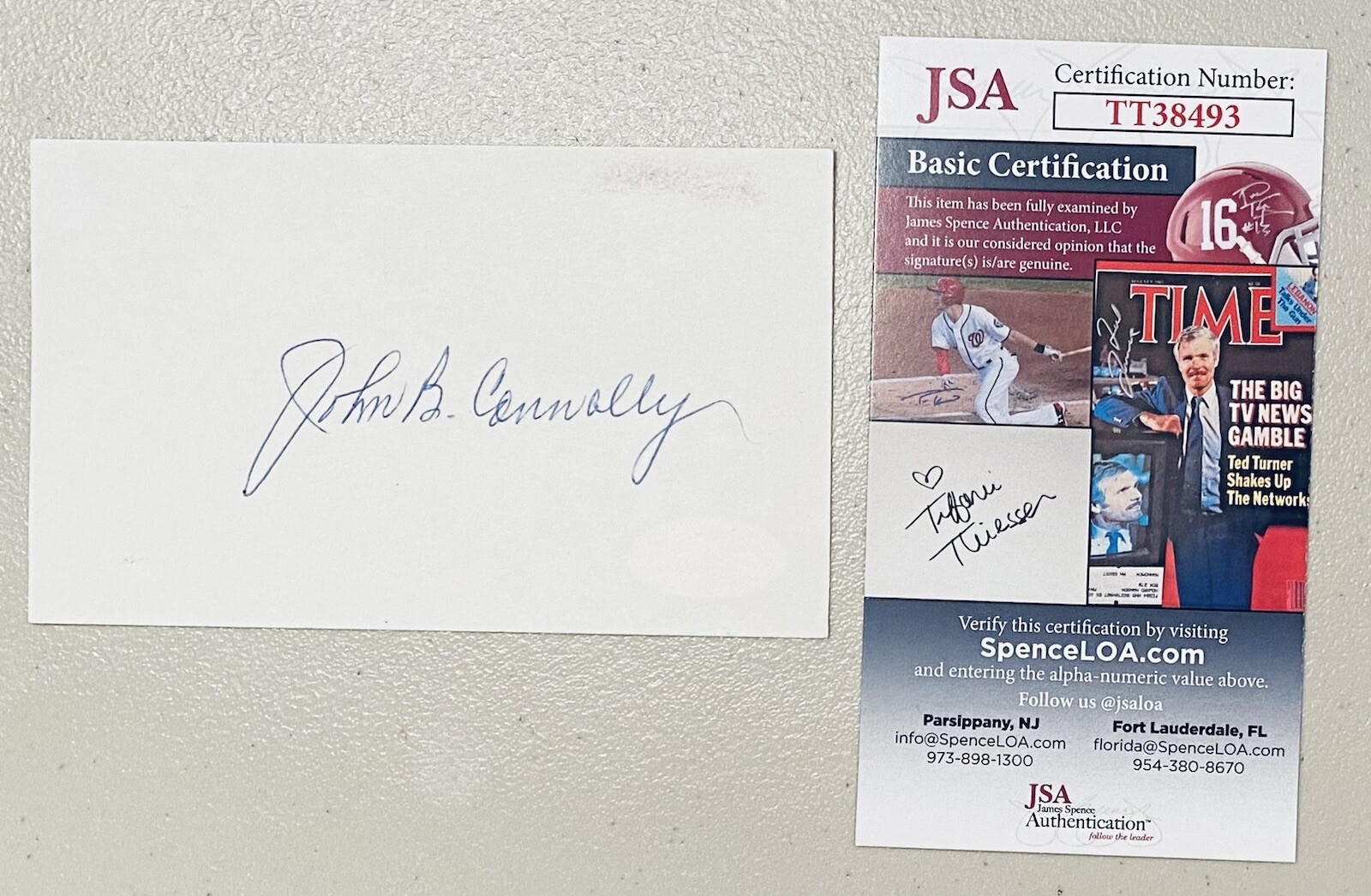 John Connally Signed Autographed 3x5 Card JSA Cert Texas Governor John ...