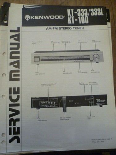 Kenwood KT-333 KT-333L KT-100 Stereo Tuner Service Manual | eBay