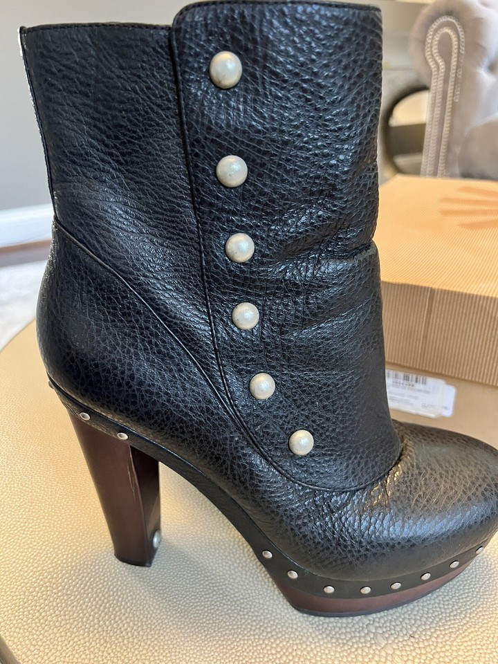 UGG Australia Cosima Mid Leather Stud Ankle Platform Heel Boots Size 10 ...