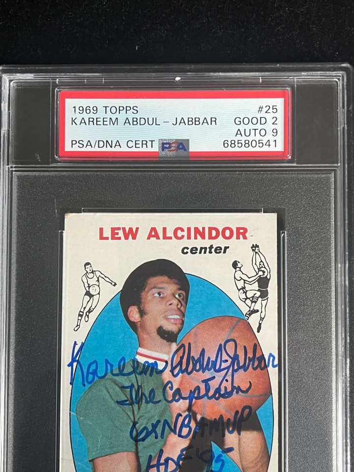 Kareem Abdul-Jabbar signed 1969 Topps Rookie Card PSA DNA Inscribed ...