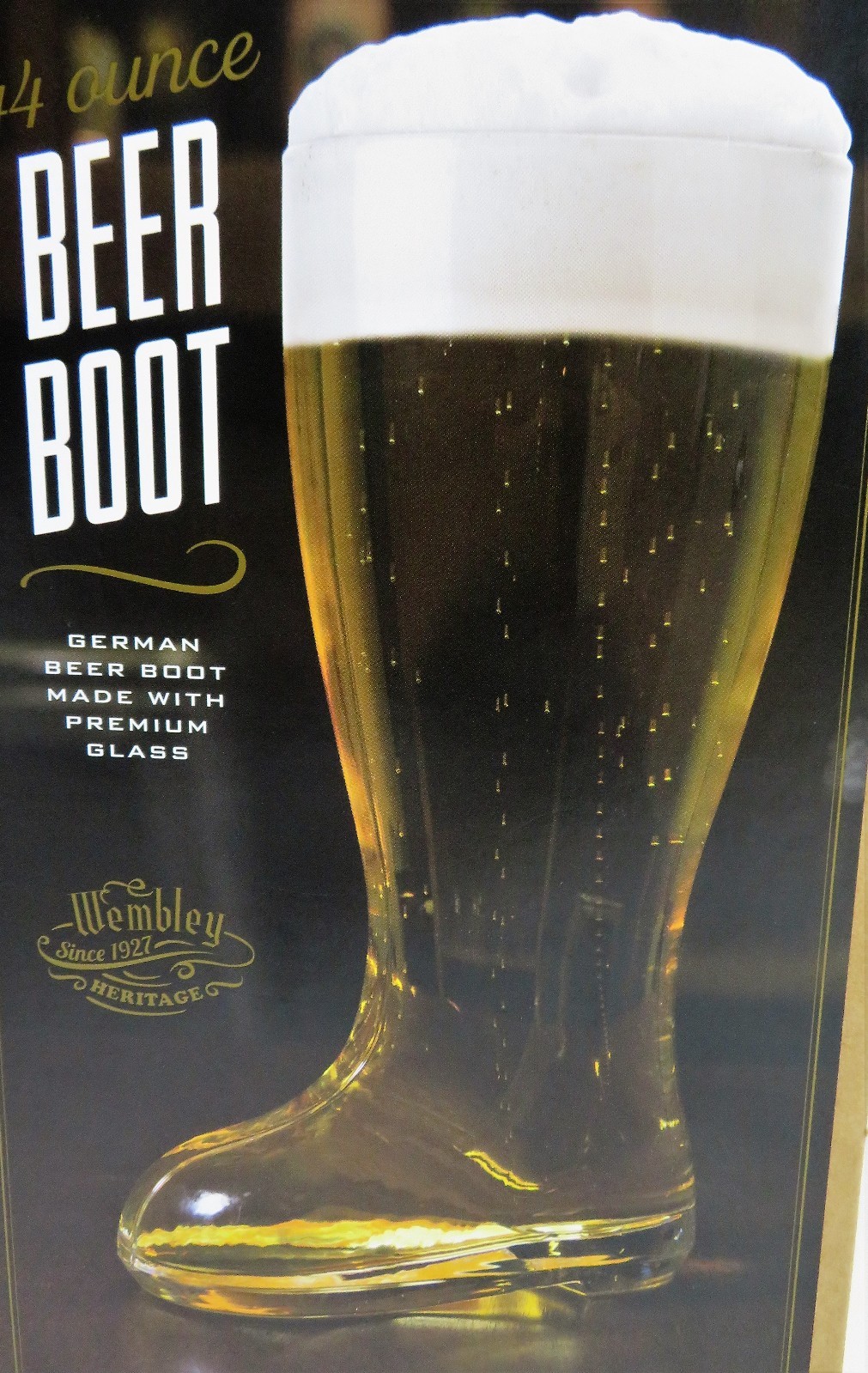 Wembley German Beer Boot Mug Clear Glass 44 Ounce 9.5 Inches Tall New ...