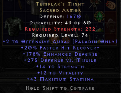 TEMPLAR'S MIGHT SACRED ARMOR FOR DIABLO II RESURRECTED | eBay