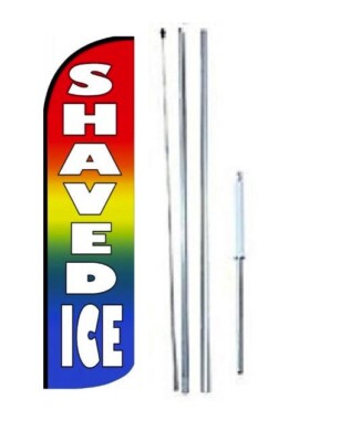 Shaved Ice Windless Flag with Complete Hybrid Pole set - Pack of 2 | eBay