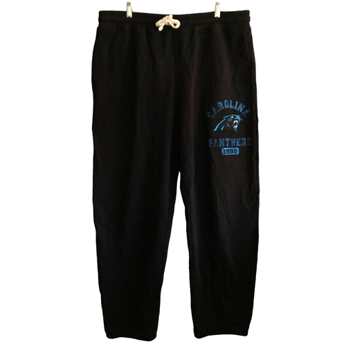 NFL Carolina Panthers Sweatpants Womens XL Black Blue Stretch Spellout ...