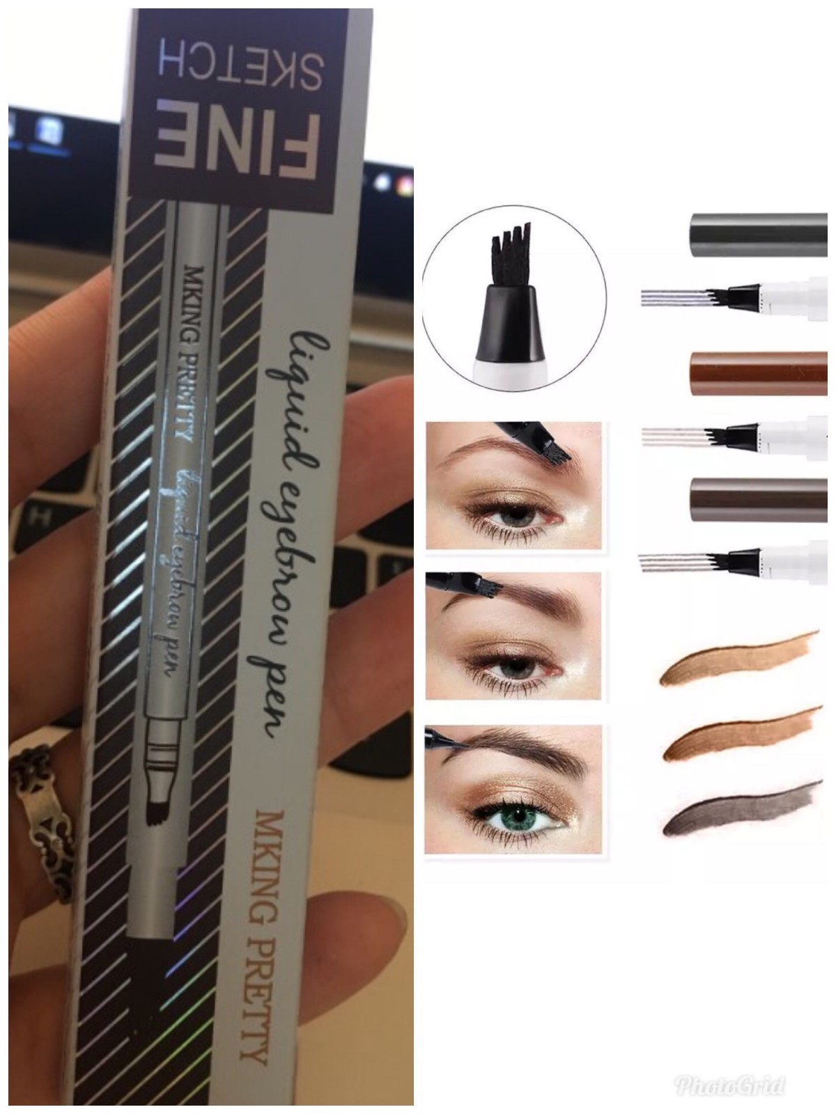 2Pcs Patented Microblading Tattoo Eyebrow Ink Pen Eye Brow Makeup ...