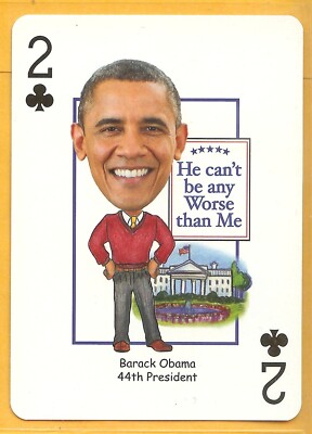 COLLECTIBLE BARACK OBAMA VOTE DONALD TRUMP SINGLE SWAP PLAYING CARD 1 ...