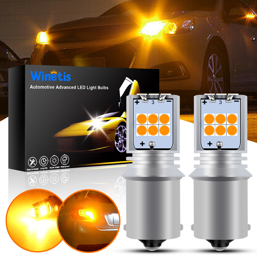 High Power 15SMD-3030 1156 1156A LED Turn Signal Light Amber Yellow ...