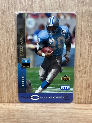 RB Barry Sander Detroit Lions Phone Card NFL Football Calling Card ...