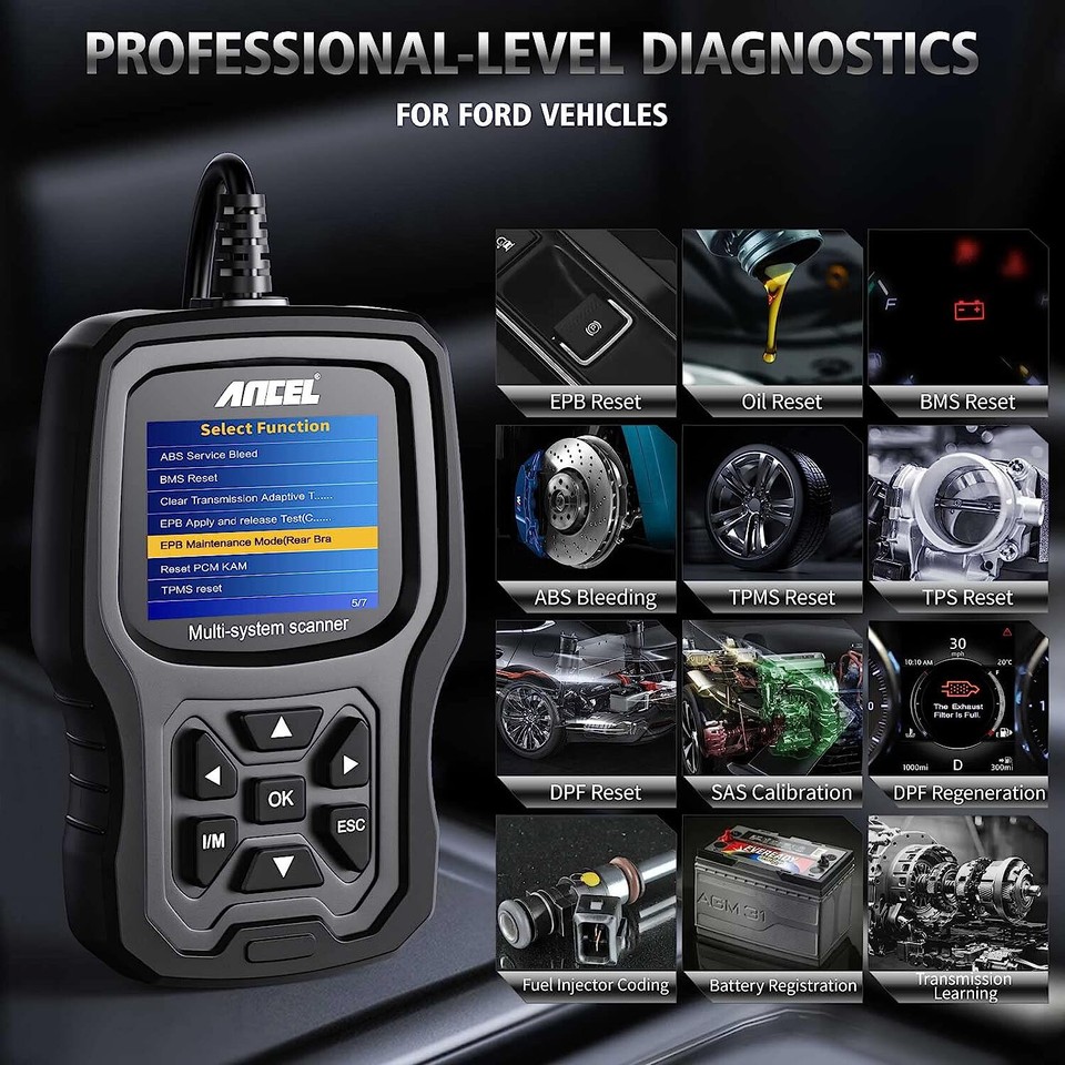 ANCEL FD700 for FORD Car All System OBD2 Scanner Diagnostic Tool BMS ...