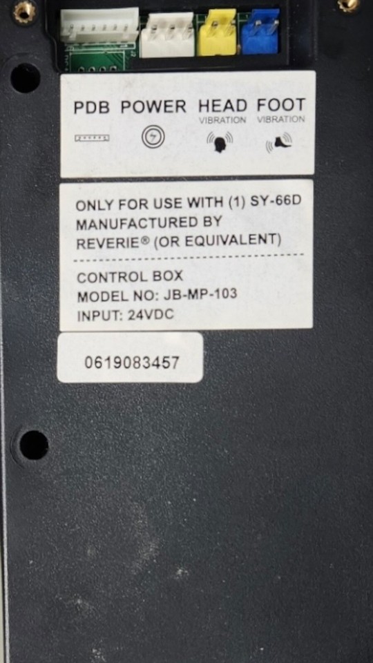 Tempur-Pedic Reverie Control Box JB-MP-103, Power Supply SY-66D ...