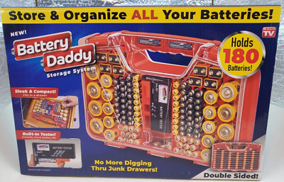 180 Battery Daddy Storage System Caddy Organizer with Case and Tester ...