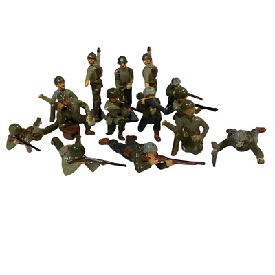 American WWII GI’s Mixed Lot Timpo,Crescent etc 54mm Metal Figures x 14 ...
