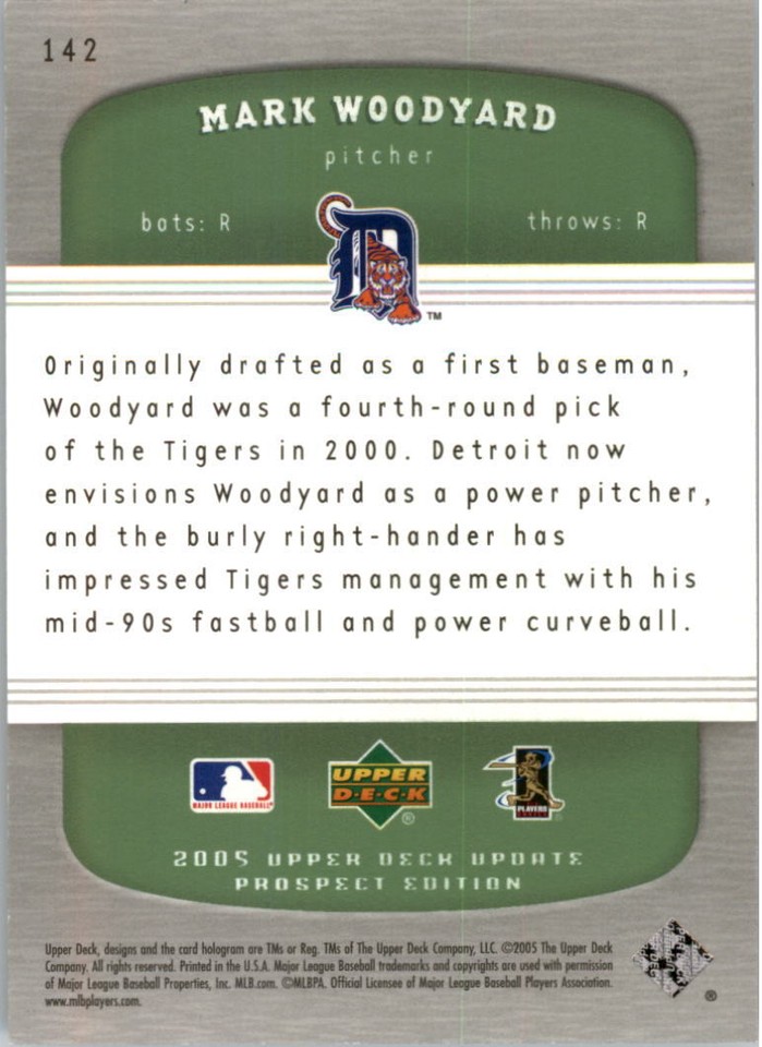 2005 Upper Deck Update Baseball Card #142 Mark Woodyard PR RC /599 | eBay