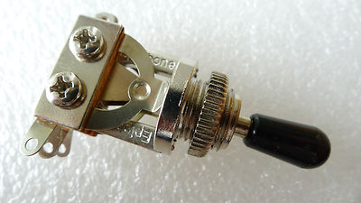 Genuine Epiphone Short Straight Toggle Switch - Nickel Plate Black Knob ...