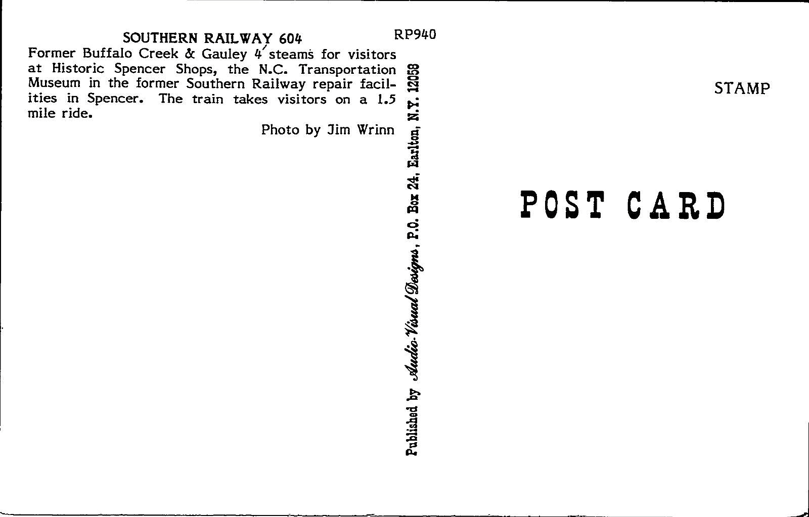 Postcard Train Southern Railway 604 North Carolina | eBay