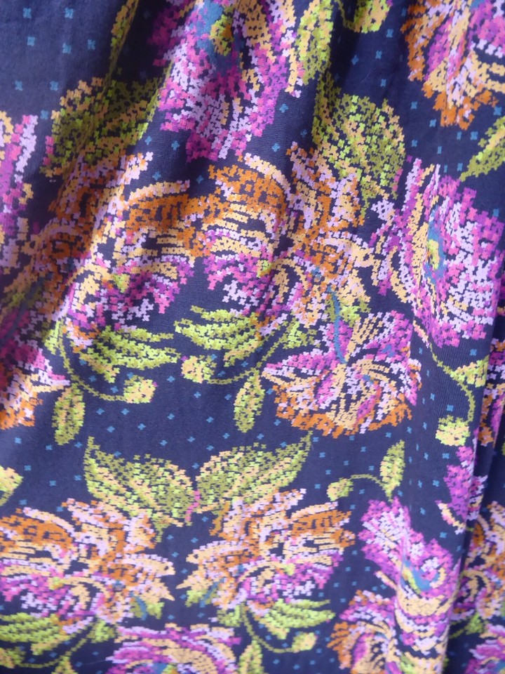 FAT FACE navy blue lime green pink FLORAL wrap up STYLE dress Size 10 ...