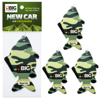 3 x Camo Fish Themed Car Van Home Air Freshener Freshner Scent - NEW ...