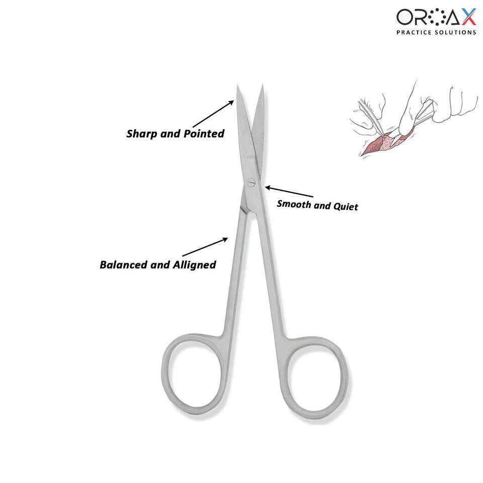 Iris Scissor Straight 11.5cm Tissue Trimming & Cutting Oral Surgical ...