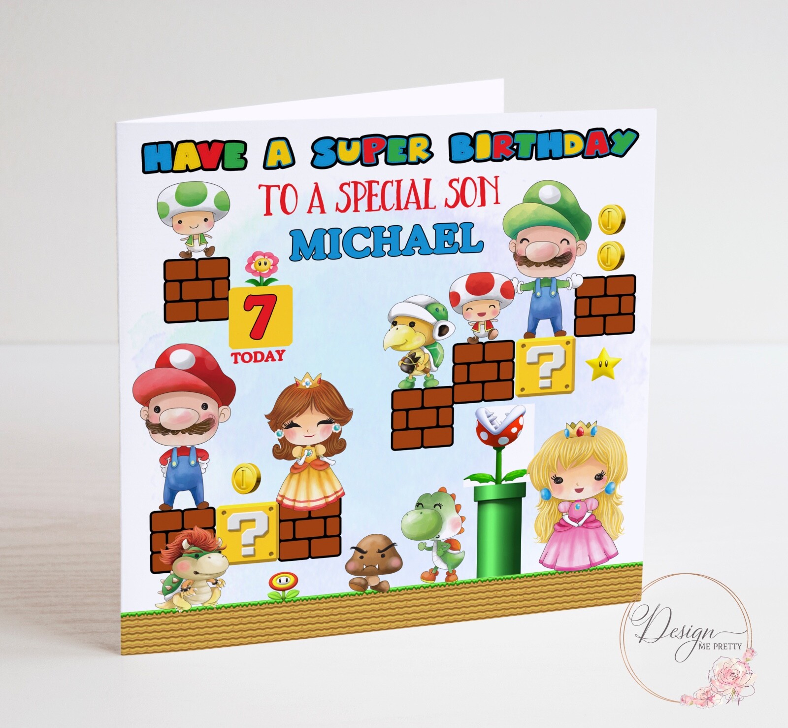 SUPER MARIO Birthday Card - Brothers Grandson Son Nephew Friend | eBay